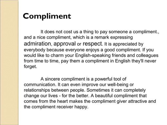 Complimenting and replying to compliments | PPT