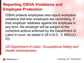 Complying with OSHA Requirements | PPTX