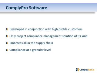 ComplyPro Slideshow | PPTX | Logistics | Business