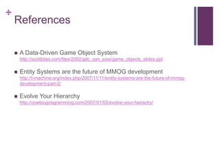 OGDC 2014: Component based entity system mobile game development | PPTX