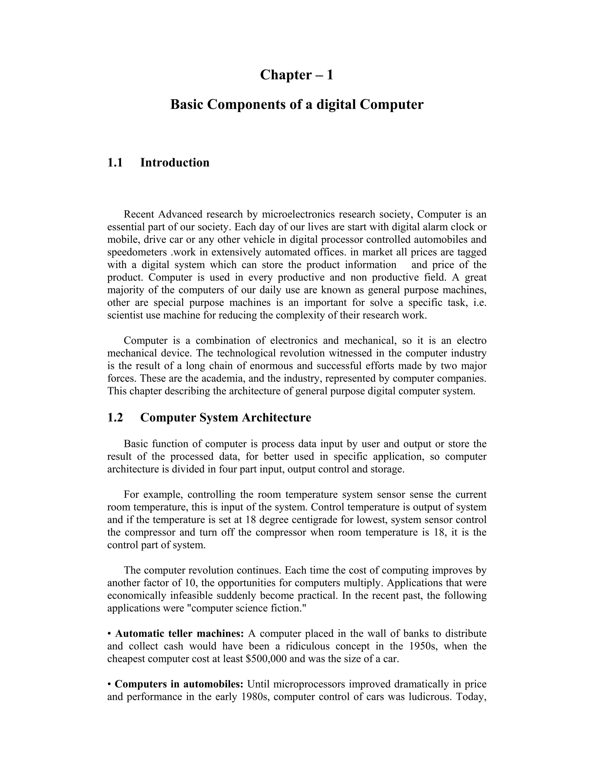 Basic Components of a digital Computer lecture | PDF