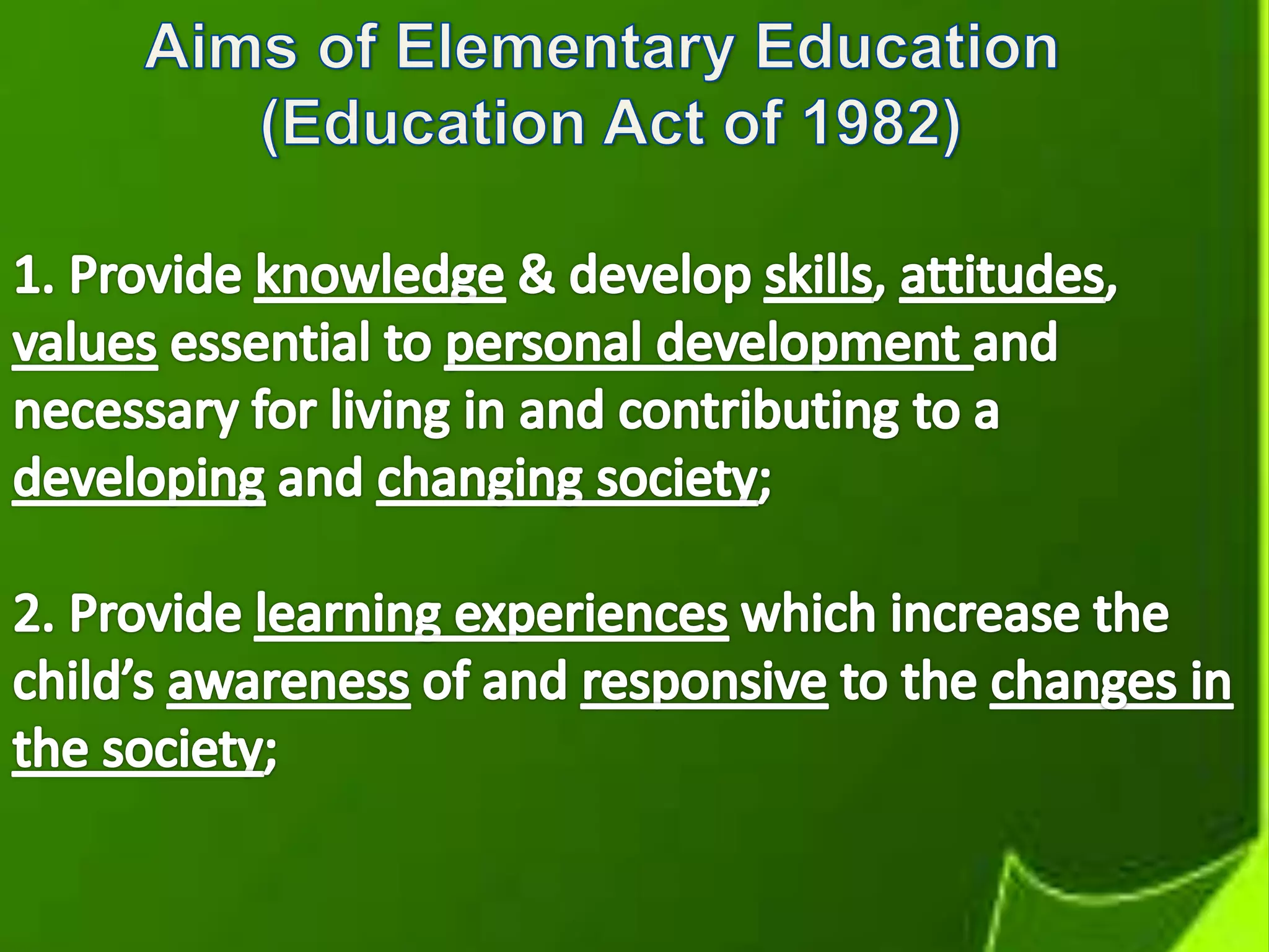 Component 1 aims, goals and objectives of curriculum | PPT