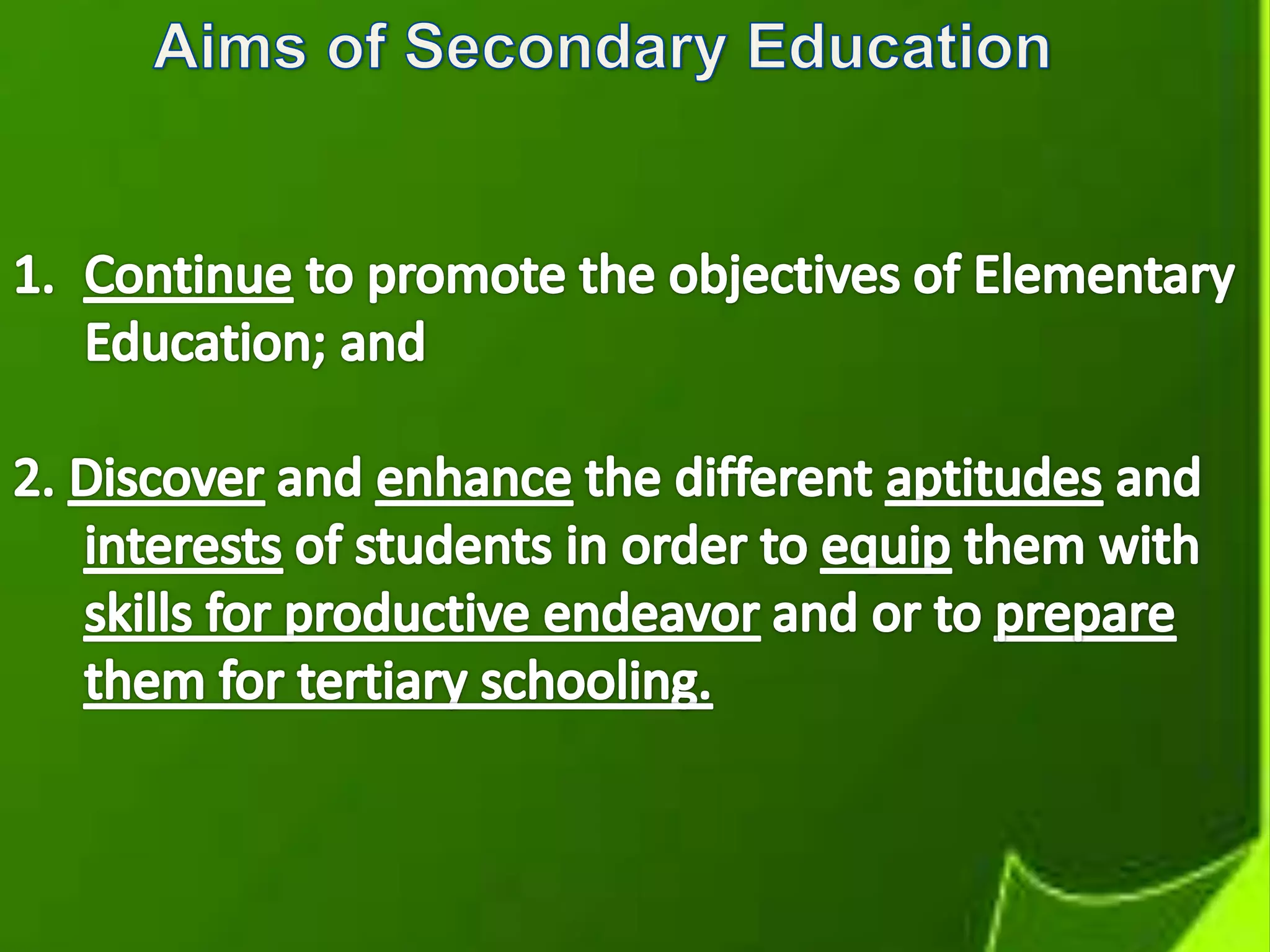 Component 1 aims, goals and objectives of curriculum | PPTX
