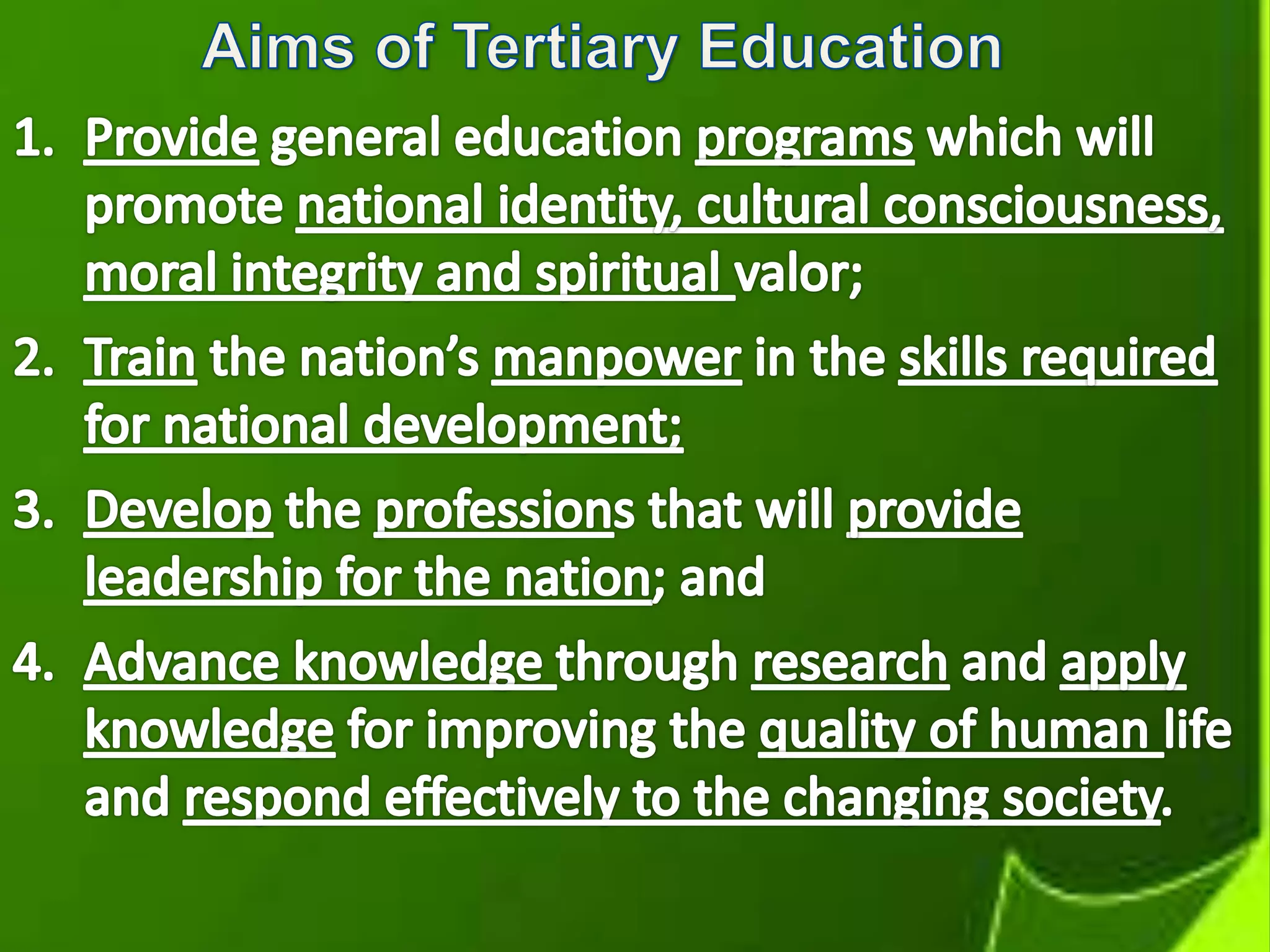 Component 1 aims, goals and objectives of curriculum | PPT