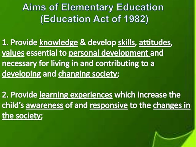 Component 1 aims, goals and objectives of curriculum | PPT