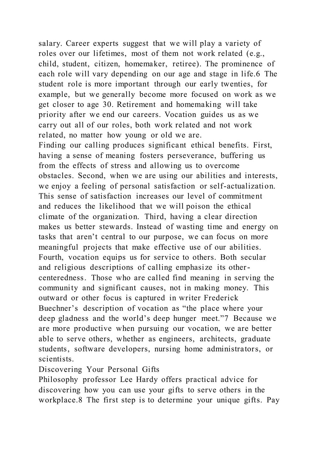 Component 1 Discovering VocationAny strategy for personal ethic | DOCX