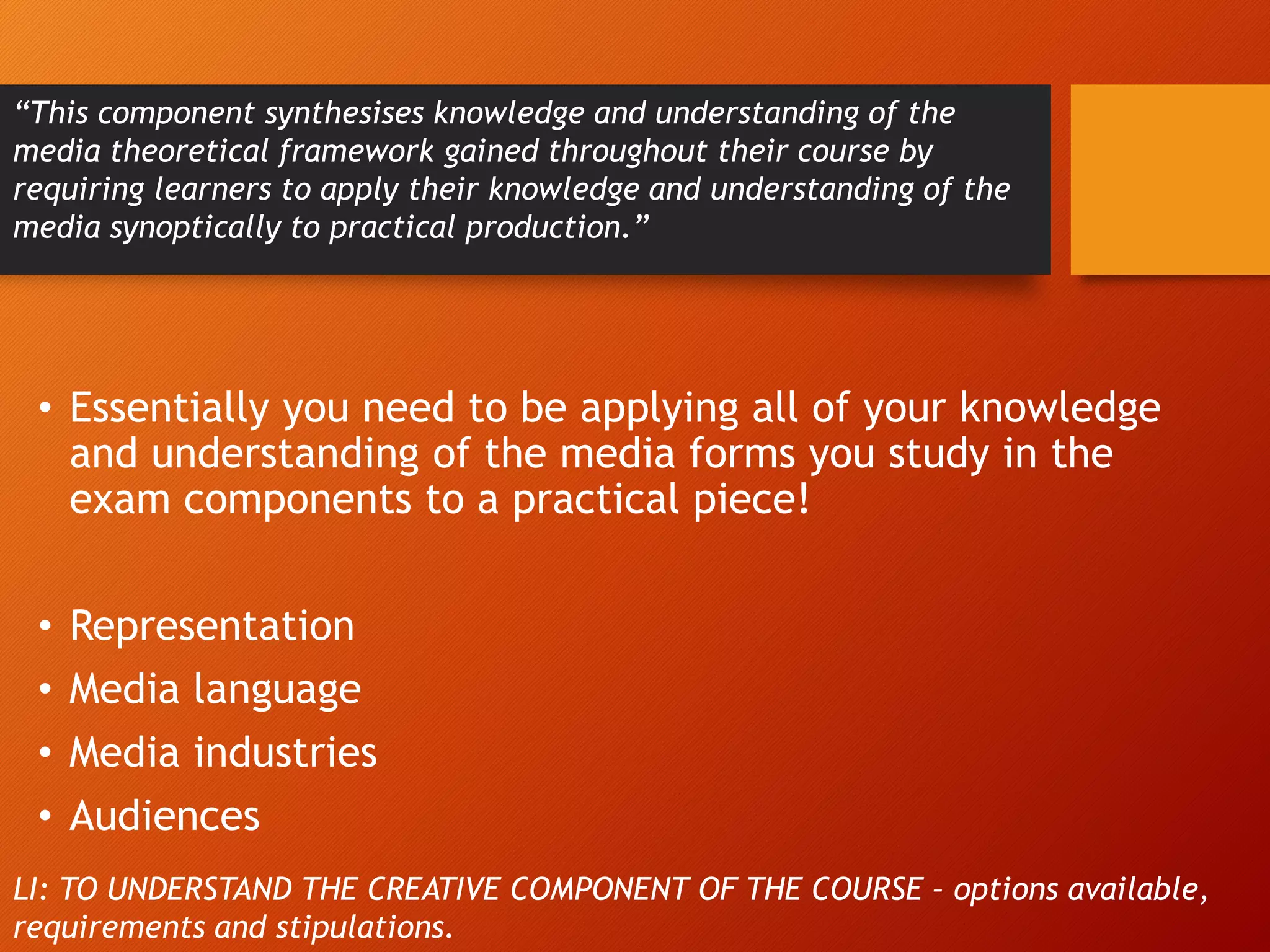 ASY1 Media Studies Component 3 Introduction to Brief 2019 TV | PPT