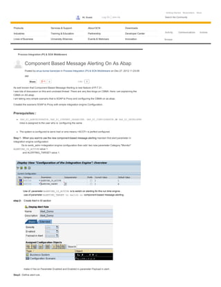Component based message alerting on as abap scn | PDF