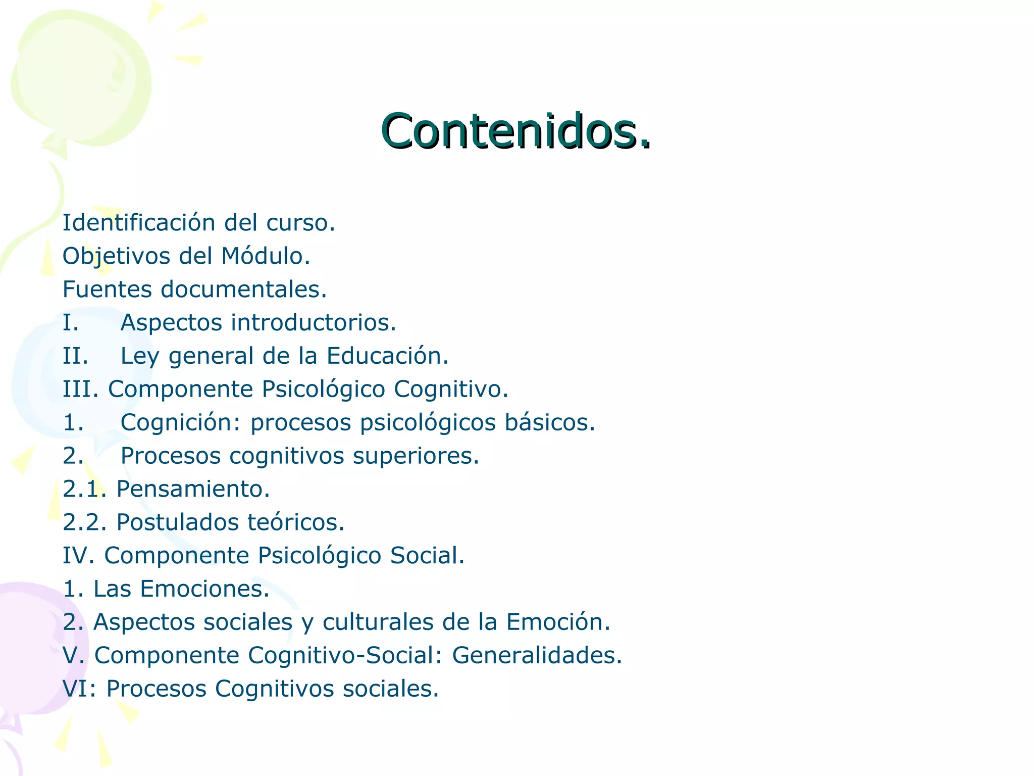 Componente cognitivo y social | PPT