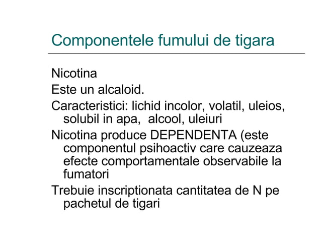 Componentele Fumului De Tigara | PPT