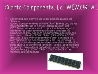 Componentes de la computadora Bachillerato | PPT
