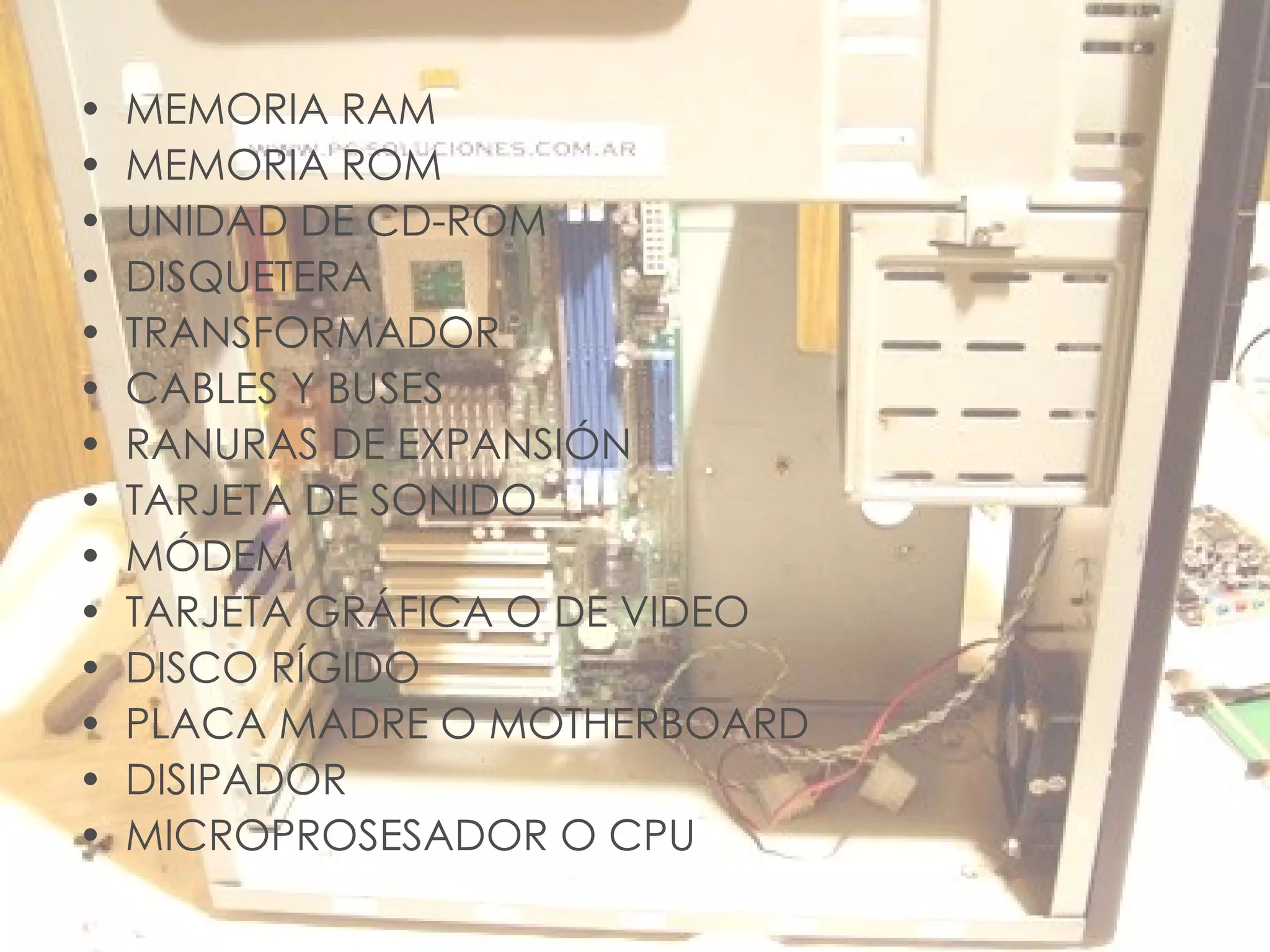 Componentes Del Interior Del Gabinete | PPT