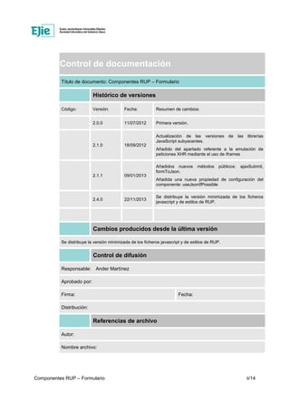 UDA-Componentes RUP. Formulario | PDF