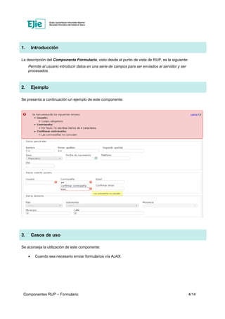 UDA-Componentes RUP. Formulario | PDF