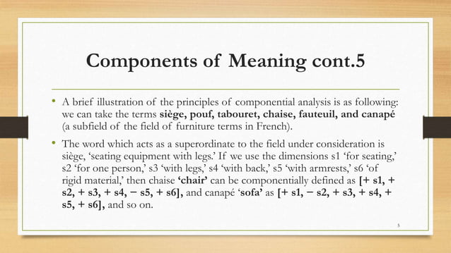 Componential Analysis of Meaning.pptx | Science