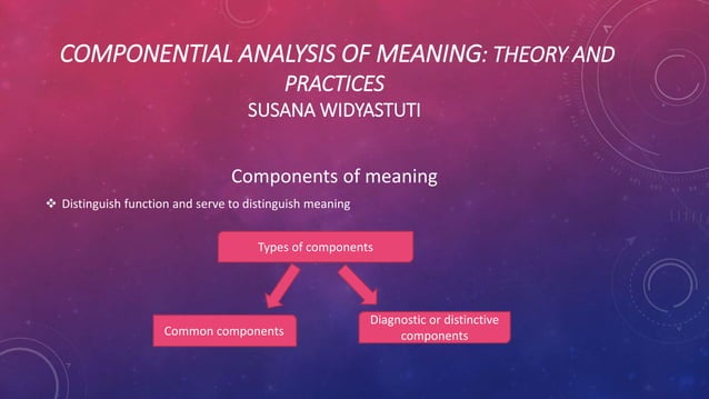Componential analysis ppt | PPTX