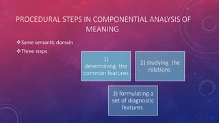 Componential analysis ppt | PPTX