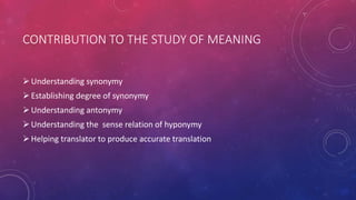 Componential analysis ppt | PPTX