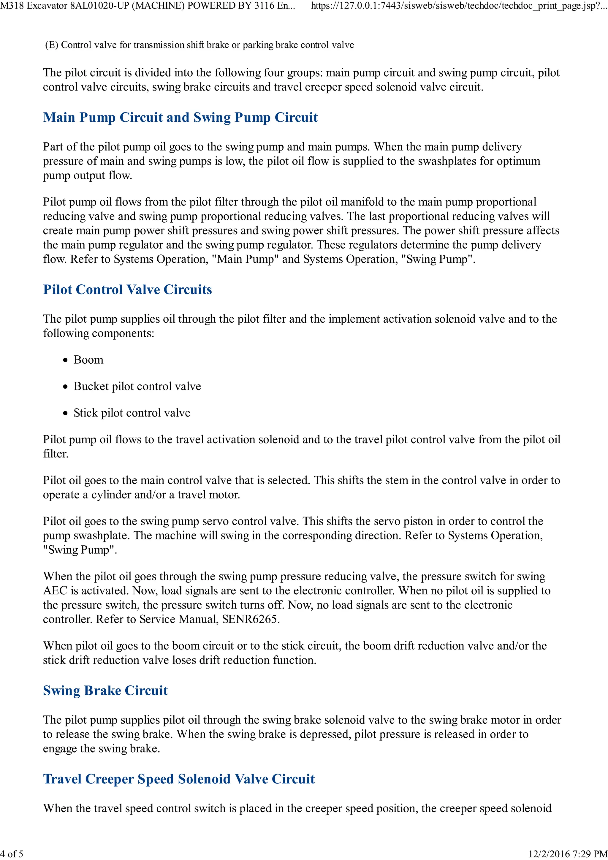 component in pilot oil ckt. Hydrailic system | PDF
