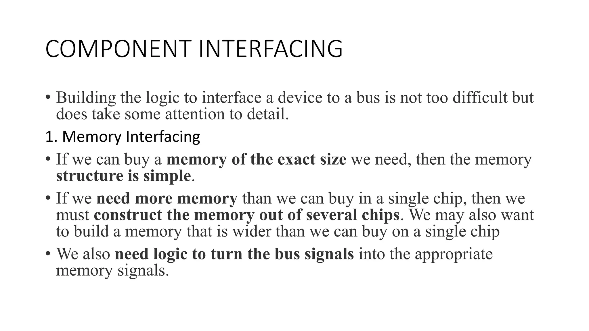 COMPONENT INTERFACING.pptx | Operating Systems | Computer Software and Applications