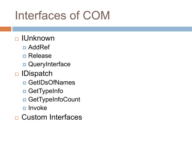 Component object model and | PPT