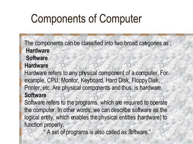 Components Of Computer unit-2 | PPT | Data Storage and Warehousing | Computing