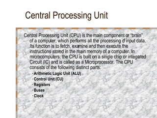 Components Of Computer unit-2 | PPT | Data Storage and Warehousing | Computing