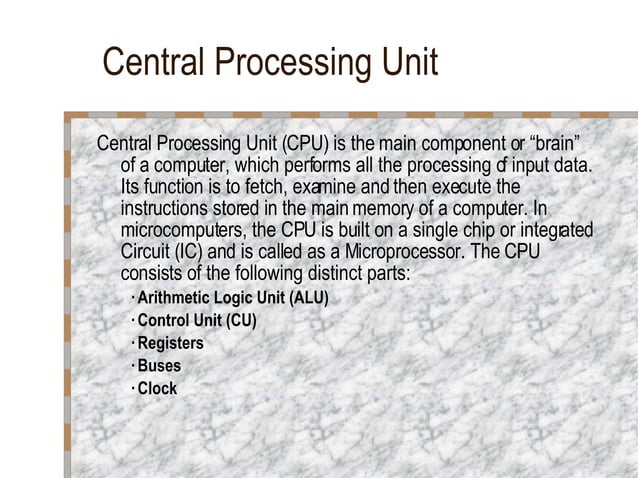 Components Of Computer unit-2 | PPT | Data Storage and Warehousing | Computing