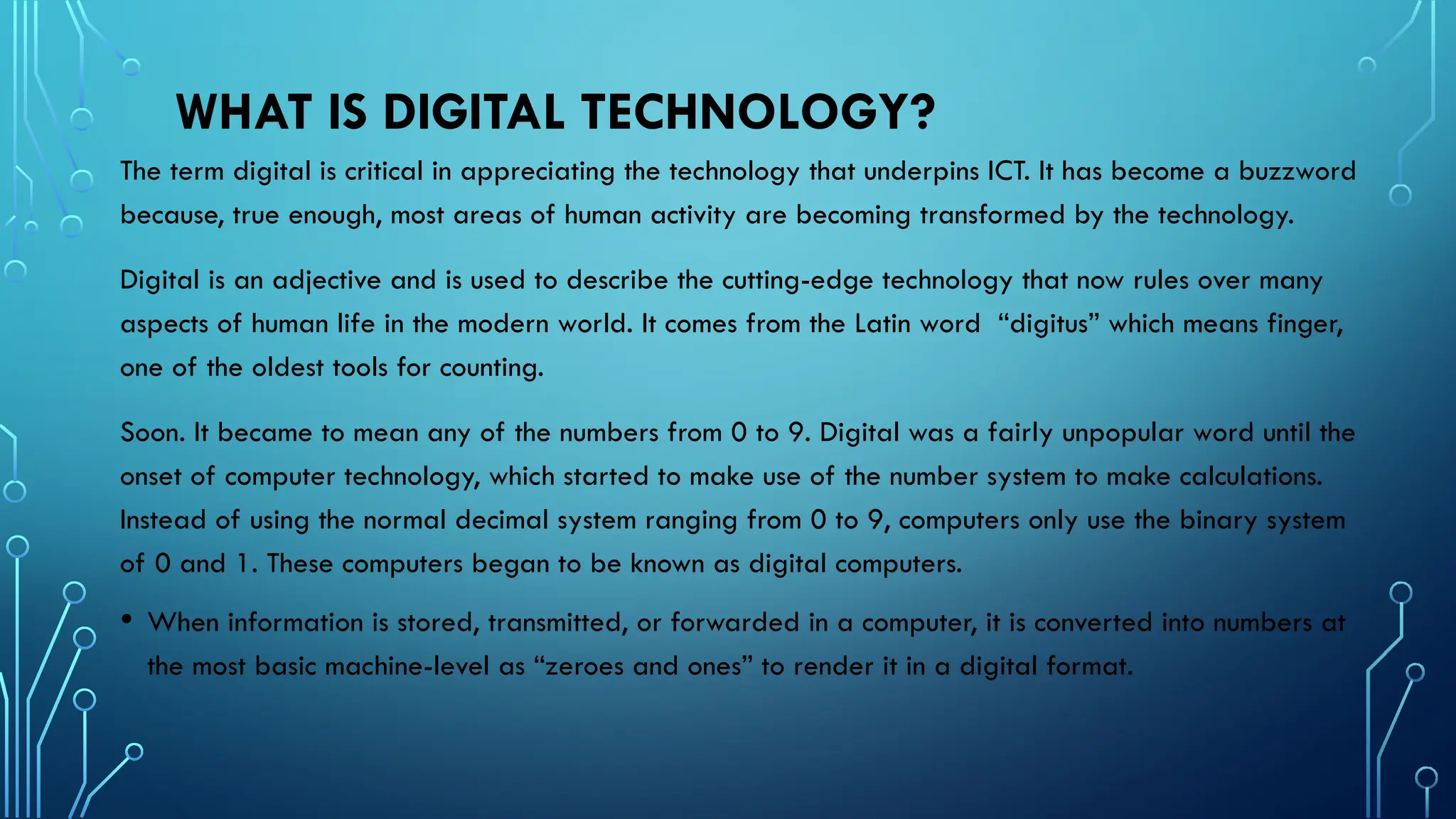 COMPONENTS OF ICT - DIGITAL TECHNOLOGY ICT | PPTX