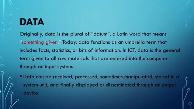 COMPONENTS OF ICT - DIGITAL TECHNOLOGY ICT | PPTX