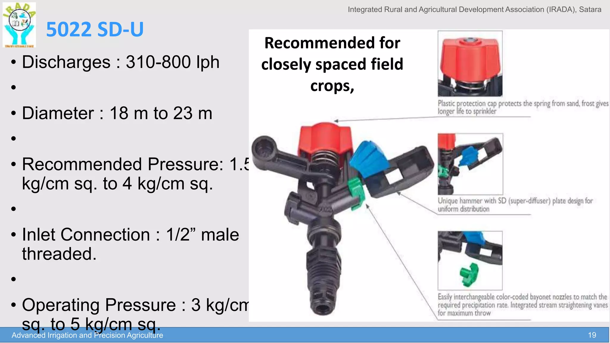 Components and fittings of sprinkler irrigation system | PPTX