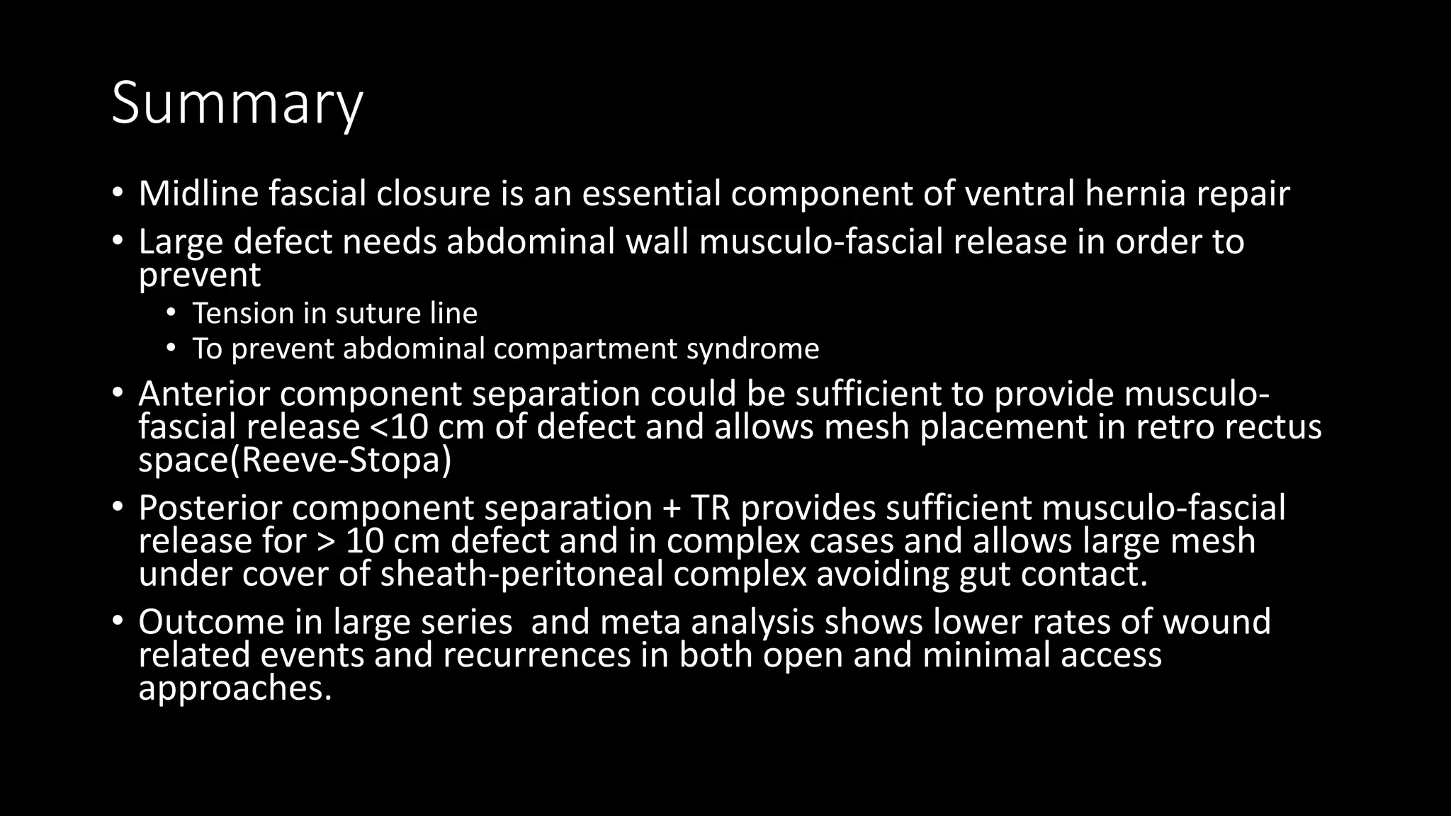 Component separation for ventral hernias prof. ahm shamsul alam | PPTX