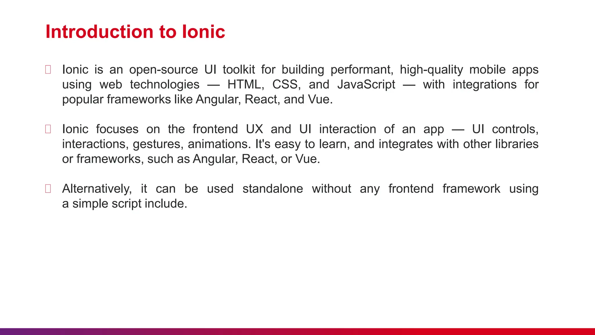 Components in Ionic Presentation (FrontEnd) | PPT