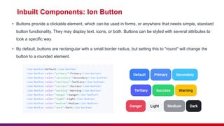 Components in Ionic Presentation (FrontEnd) | PPT