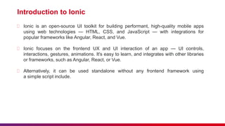 Components in Ionic Presentation (FrontEnd) | PPT