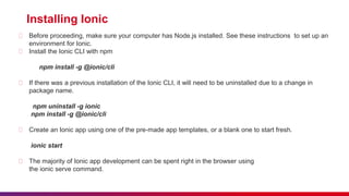Components in Ionic Presentation (FrontEnd) | PPT