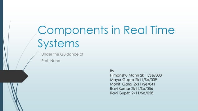 Components in real time systems | PPTX | Web Development | Internet