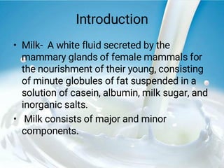 components milk and milk process , estallishment | PDF