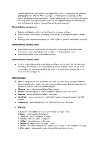 Task 1: Components of a camera | PDF