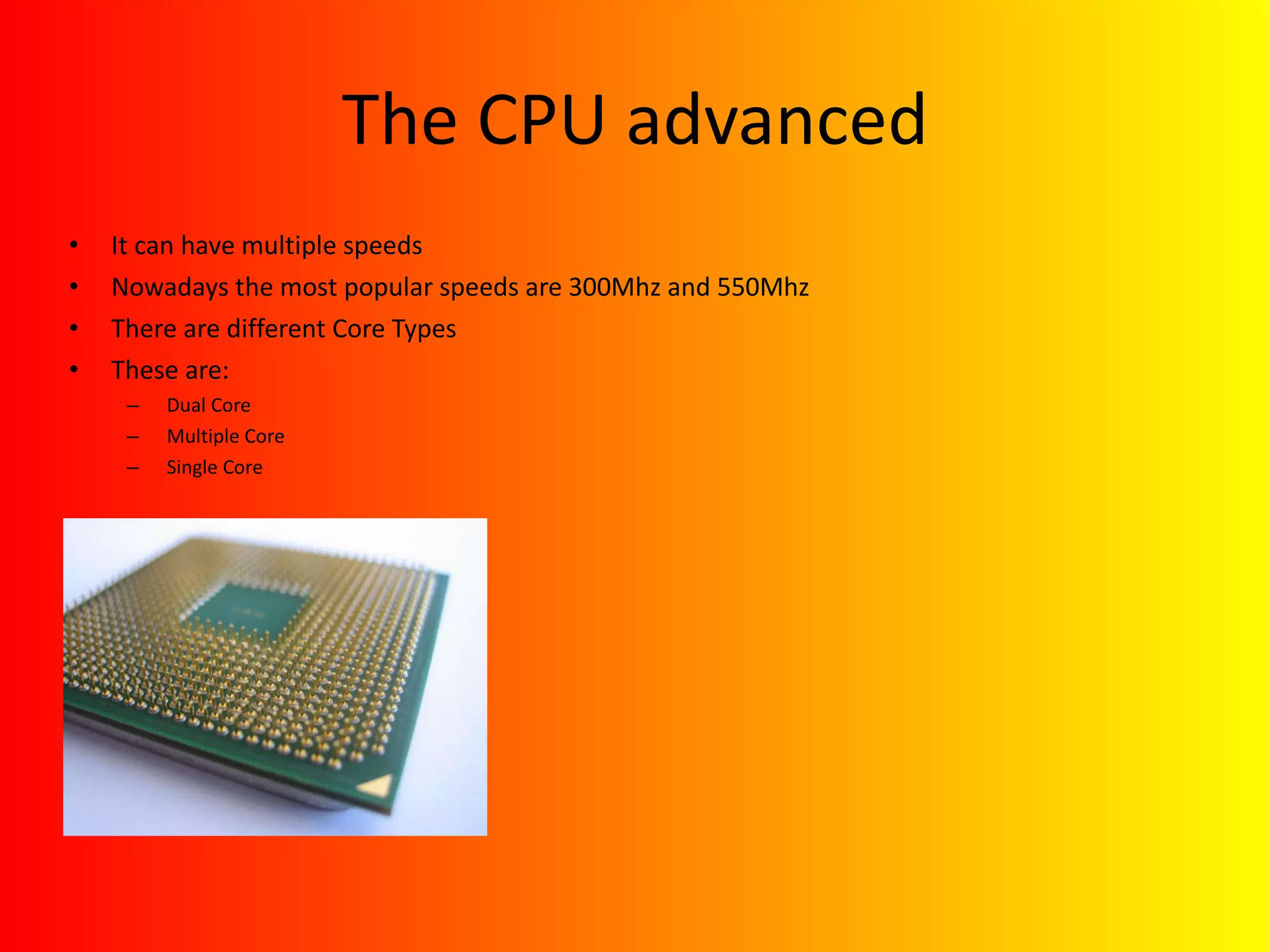 Components Of A Computer Presentation Ppt