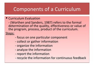 Components of a curriculum | PPT