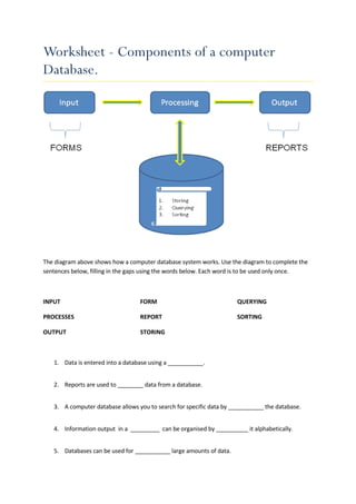 Components Of A Database Worksheet | DOC