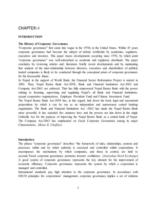 Components of a good corporate governance - A full report | DOCX