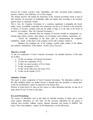 Components of a good corporate governance - A full report | DOCX