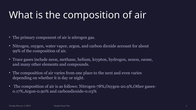 components of air including atmosphere and propeties of air | PPTX