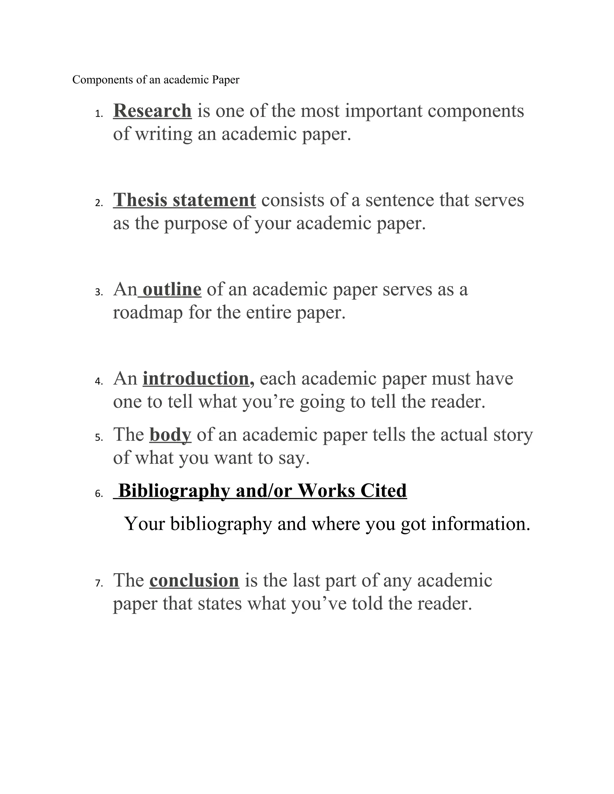 Components of an academic paper | DOC