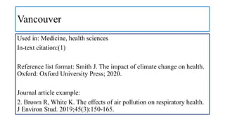 Components of an article; information to be included in different parts ...