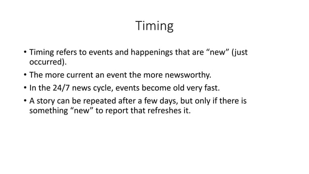 Components of a newsworthy event | PPTX