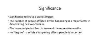 Components of a newsworthy event | PPTX