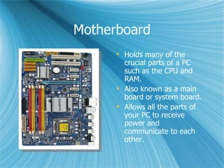 Components of a PC | PPT